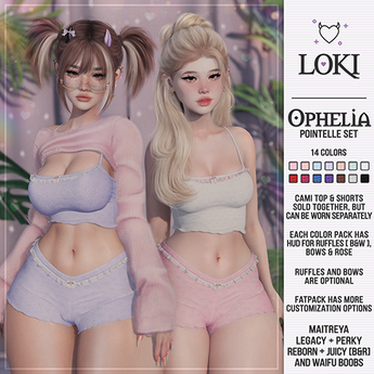 Second Life Marketplace - Loki - Ophelia Pointelle Set - Pink